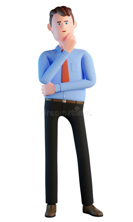 3d Man Thought about the Problem Stock Illustration - Illustration of ...