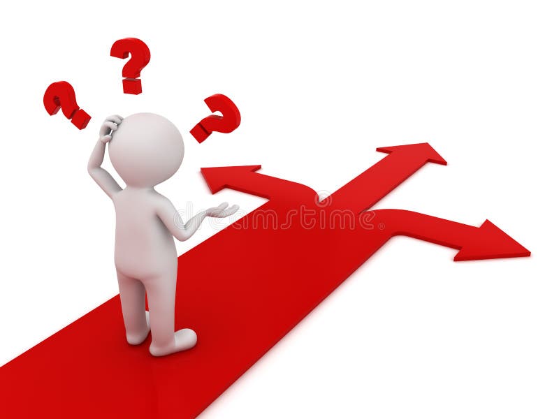 3d Man Three Arrows Three Different Directions Stock Illustration ...