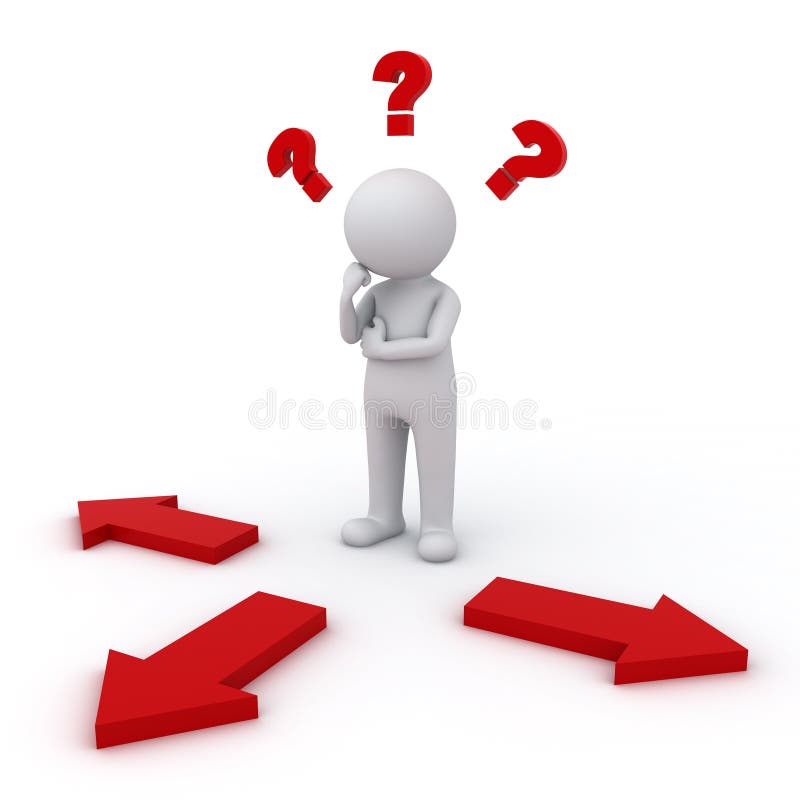 3d Man Three Red Arrows Three Different Ways Stock Illustration ...