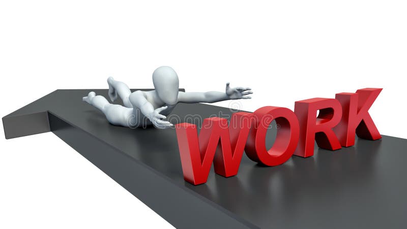 3d Man Trying To Grab the Job Stock Illustration - Illustration of ...