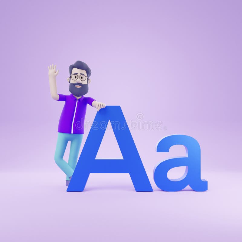 3D Man Typography Design Type Graphic Element Calligraphy Stock ...