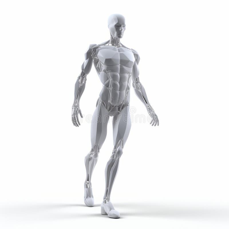 3d Man Walking: a Futuristic Human with Mechanized Precision Stock ...