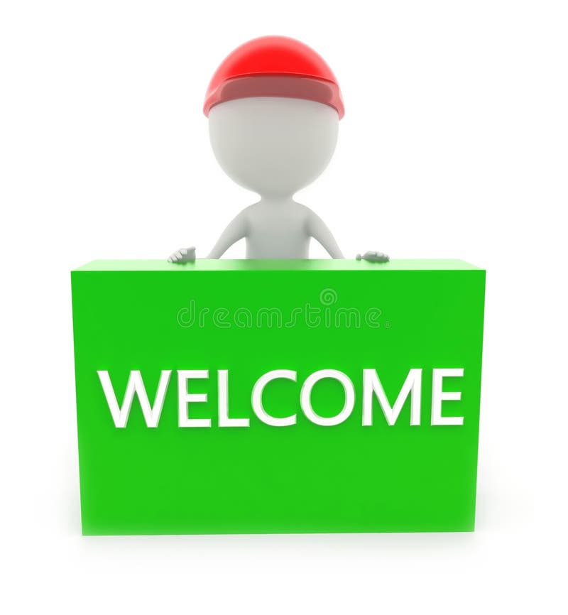 3d man welcome concept stock illustration. Illustration of rendering ...