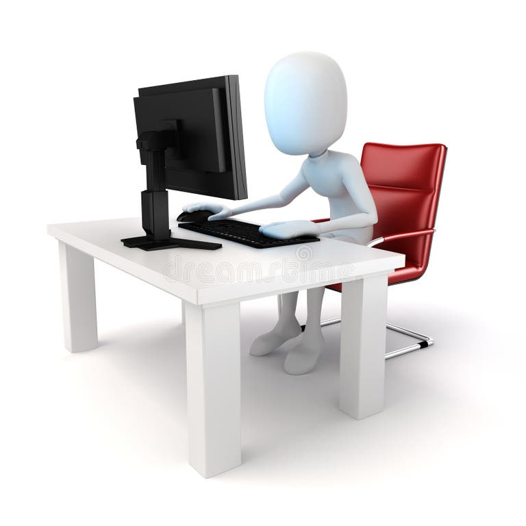 3d White Man Typing Stock Illustrations – 342 3d White Man Typing Stock ...