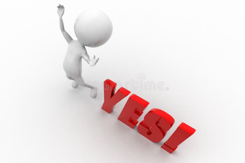 3d Yes! stock illustration. Illustration of logo, help, stop - 44386