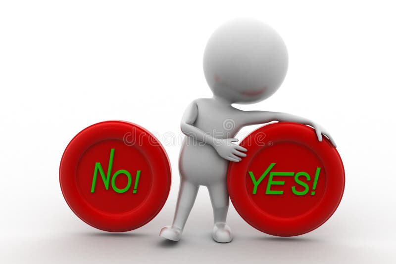 3d Person - Puppet, Holding in a Hand Sign Yes Stock Illustration ...