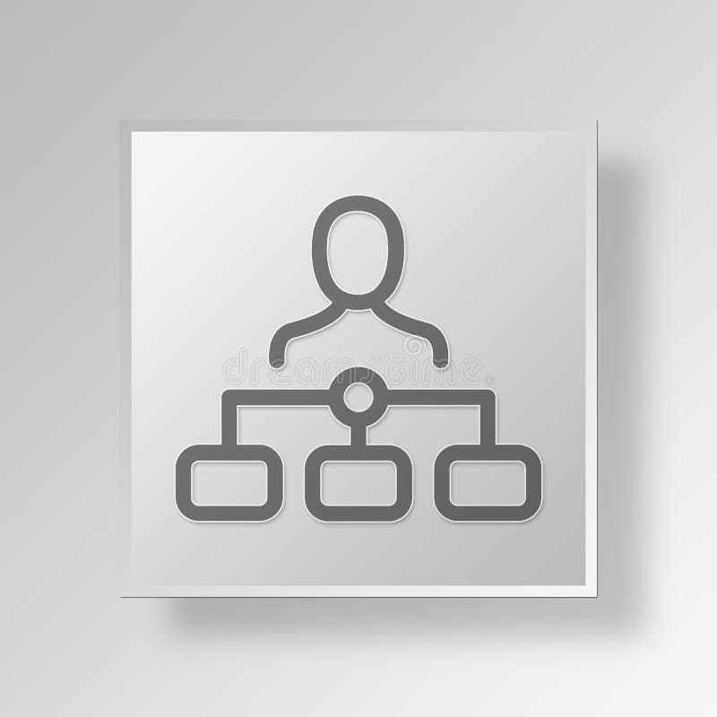 3D Management Button Icon Concept Stock Illustration - Illustration of ...