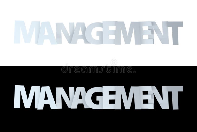 3D Management Text on White and Black Version Stock Illustration ...