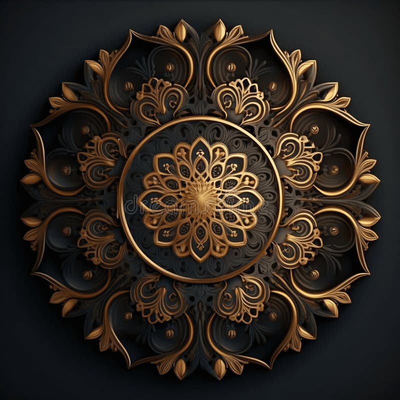 3D Mandala Background Design Stock Illustration - Illustration of ...