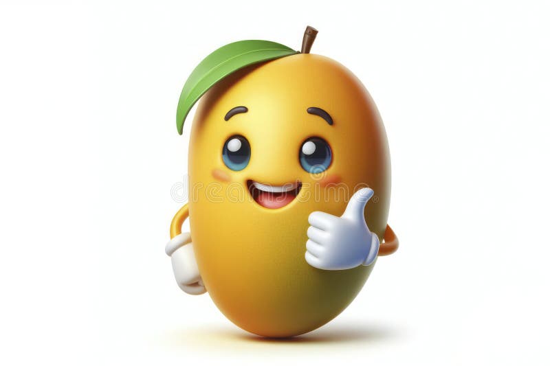 3d Mango Character with a Smiling Face on a White Background. Ai ...