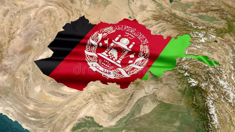 3D Map Animation of Afghanistan with the Country S Flag Stock Video ...