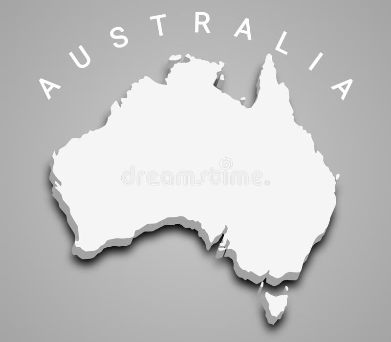 3d Map of Australia Country Stock Illustration - Illustration of ...