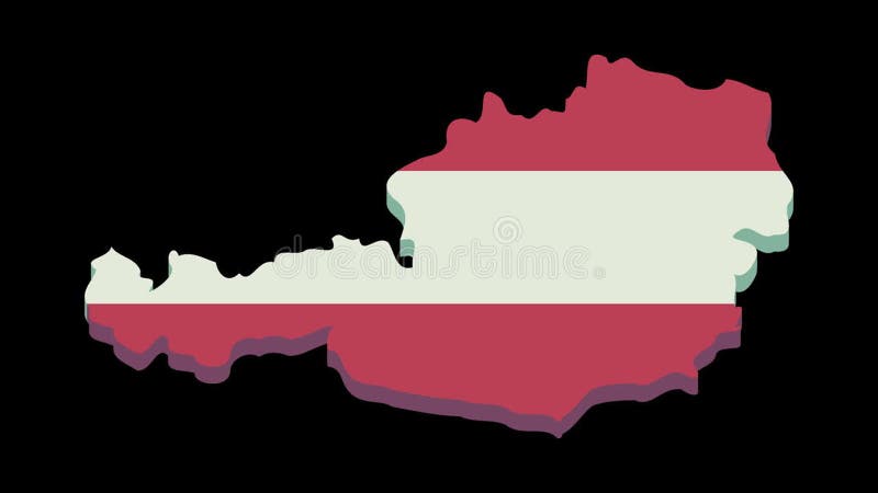 3D Map of Austria in the Colors of the Austrian Flag (flat Design ...