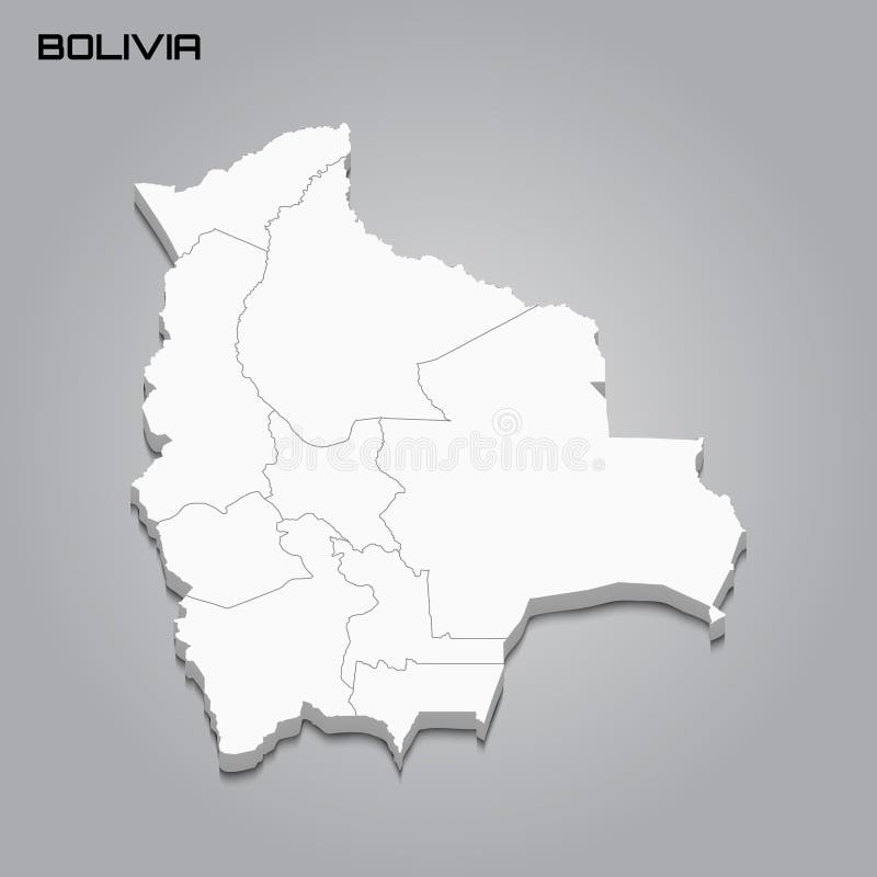 3d Map with Borders of Regions Stock Illustration - Illustration of ...