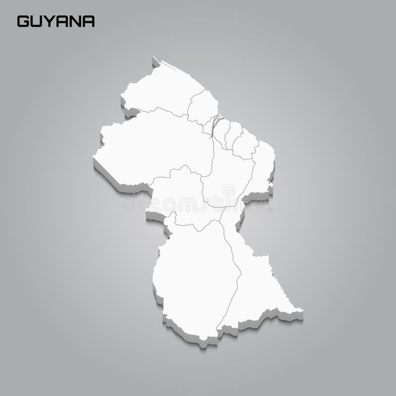 3d Map with Borders of Regions Stock Illustration - Illustration of ...