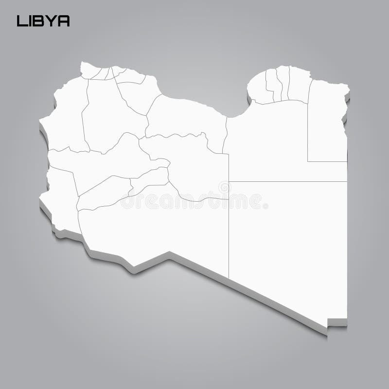 3d Map with Borders of Regions Stock Illustration - Illustration of ...