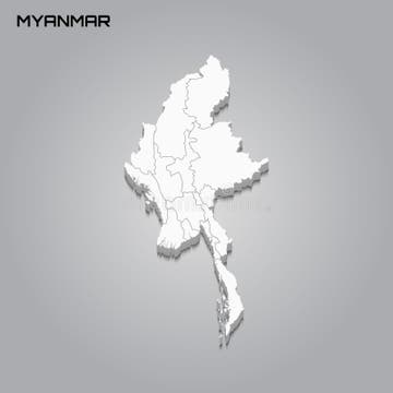 Myanmar Map Gray Black Background 3d Stock Illustrations – 3 Myanmar ...