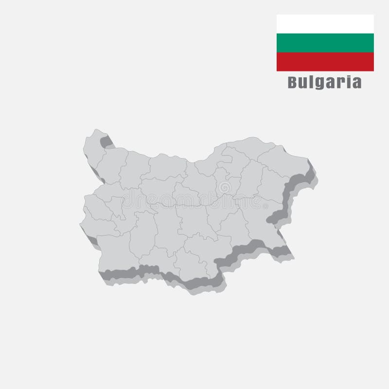 3D Map of Bulgaria with Separated Sections on a White Background Stock ...