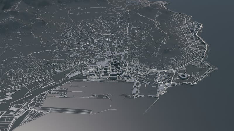Cape Town city 3d map. stock illustration. Illustration of aerial ...