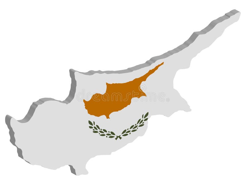 3D Map Cyprus Flag Vector Illustration Eps 10 Stock Vector ...
