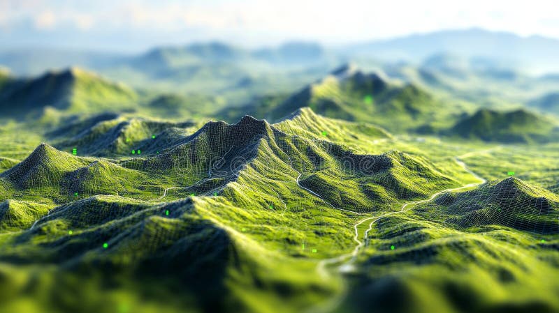 A 3D Map Displaying Layered GIS Geodata, with an Emphasis on Elevation ...