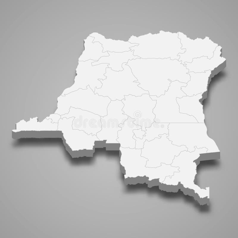 3d Map with Borders of Regions Template for Your Design Stock ...