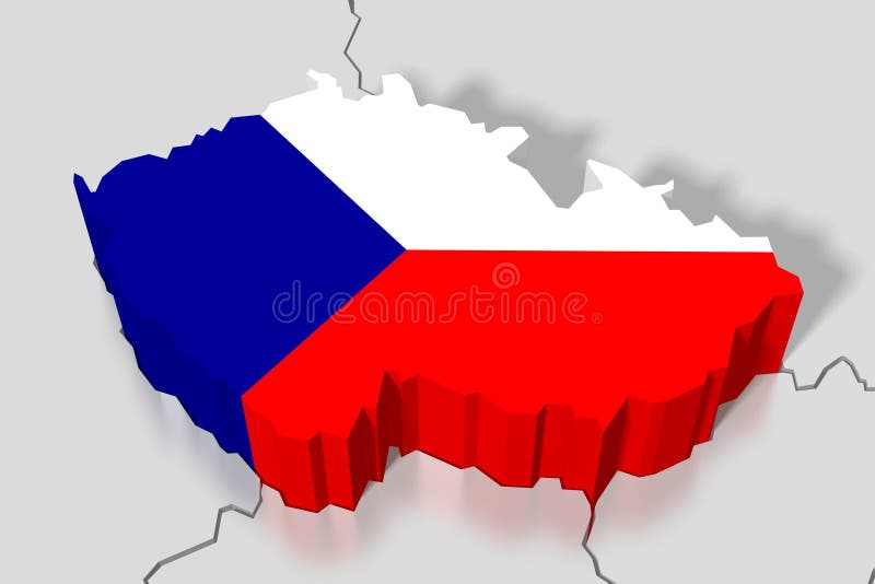 3D Map, Flag - Czech Republic Stock Illustration - Illustration of czech, white: 96177577