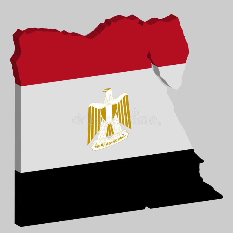 3D Map Flag of Egypt. Vector Illustration Eps 10 Stock Vector ...