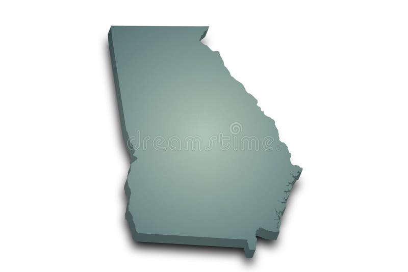 3d Map of Georgia State with Color. United State of America, US, United ...