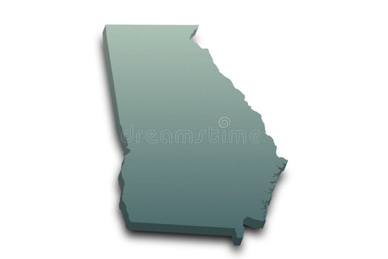 3d Map of Georgia State with Color. United State of America, US, United ...