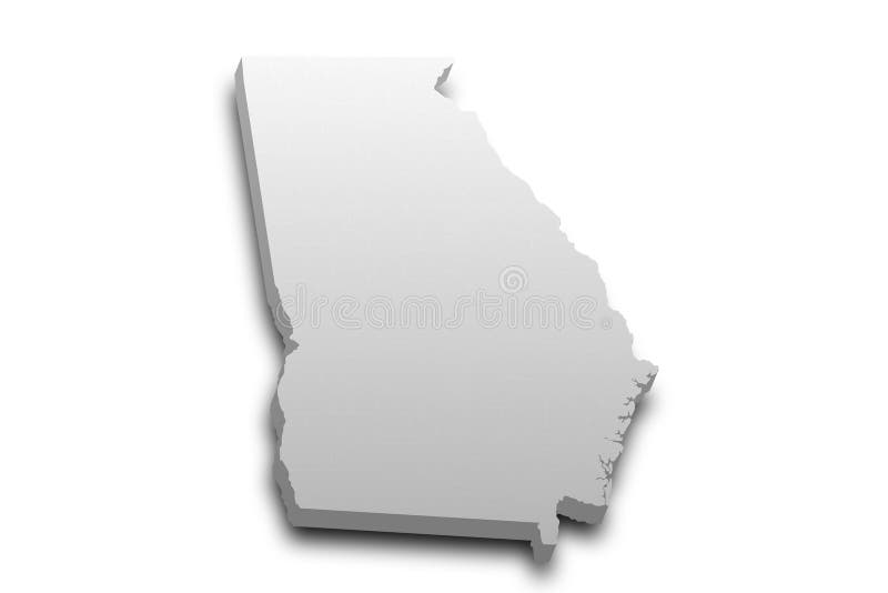 3d Map of Georgia State with Color. United State of America, US, United ...