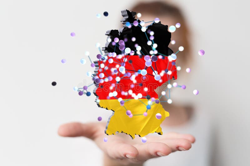 A 3D Map of Germany. Rendering Stock Photo - Image of futuristic ...
