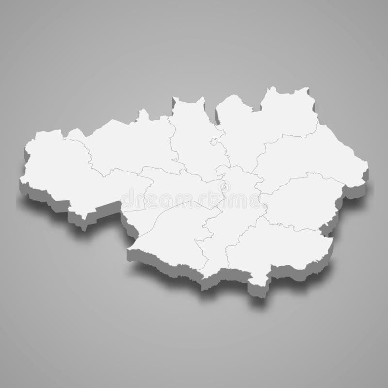 3d Map of Greater Manchester is a Ceremonial County of England Stock ...