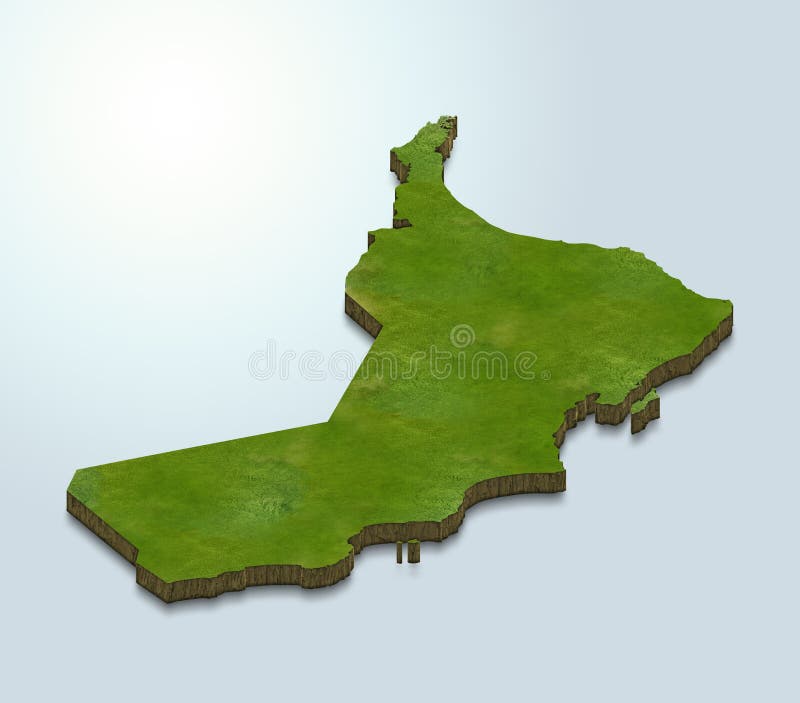 3D Map Illustration of Oman Stock Vector - Illustration of vacation ...