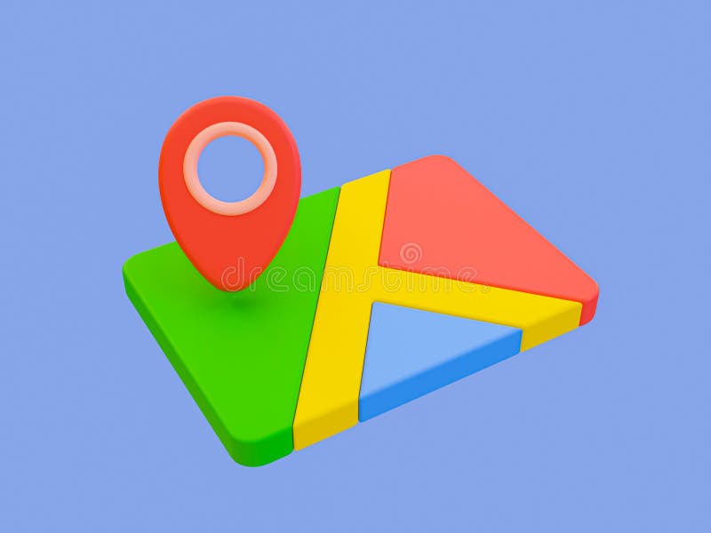 3d Map Icon. Navigation Icon. Marking a Position. Map with a Location ...