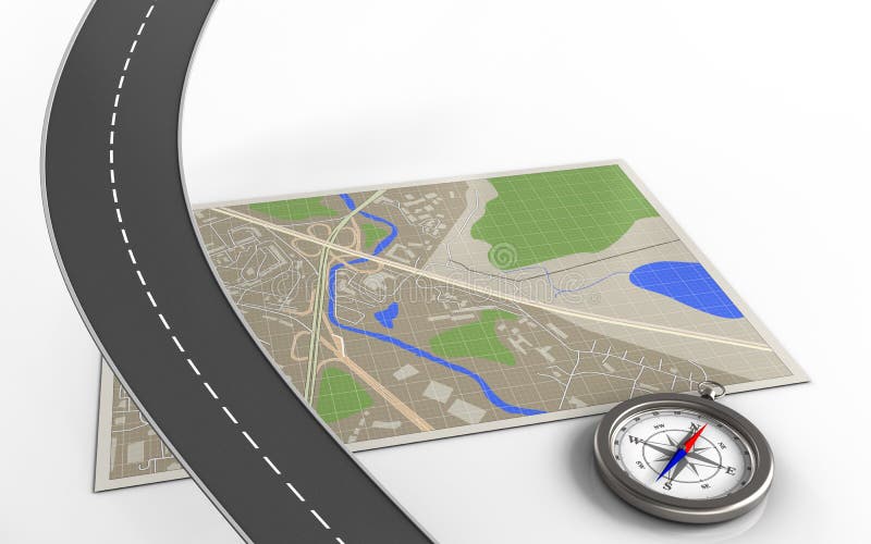3d map stock illustration. Illustration of navigate, direction - 99617034