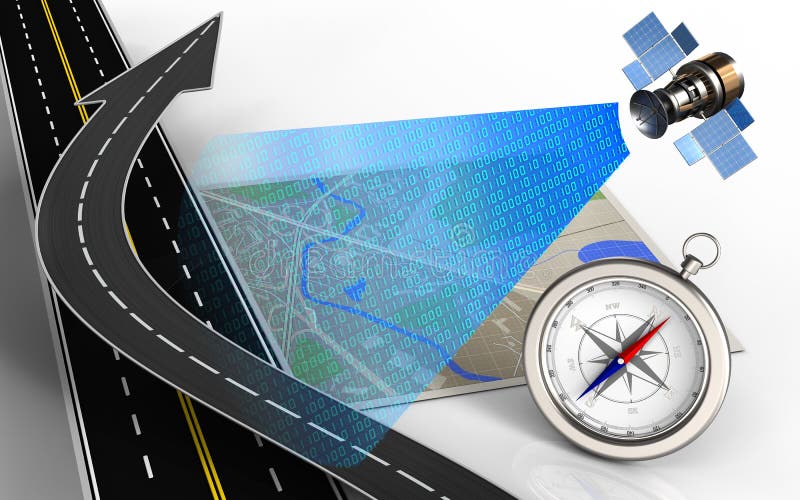 3d map stock illustration. Illustration of signal, highway - 99617085