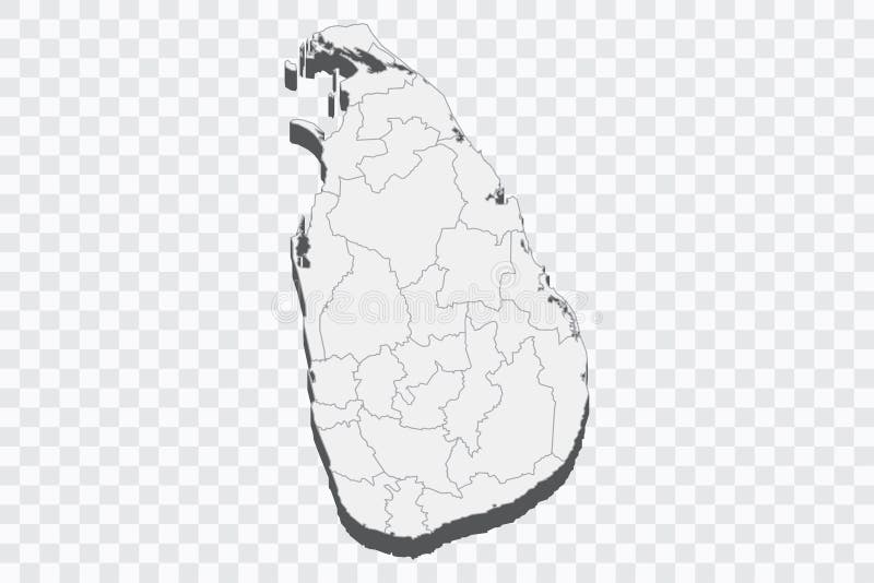 Sri Lanka Map Design with 3D Style. Blue Sri Lanka Map and National ...
