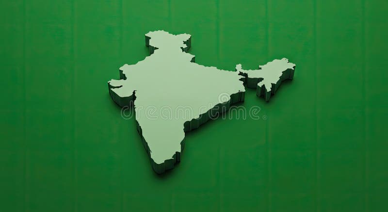 3D Map of India: a Geographical Representation Stock Illustration ...