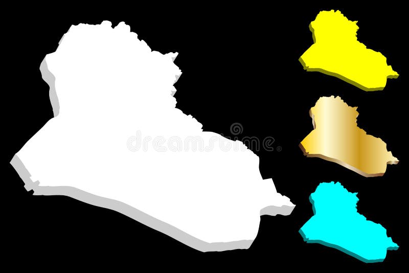 3D map of Iraq stock vector. Illustration of border - 122621009