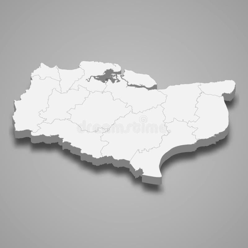 3d Map of Kent is a Ceremonial County of England Stock Illustration ...