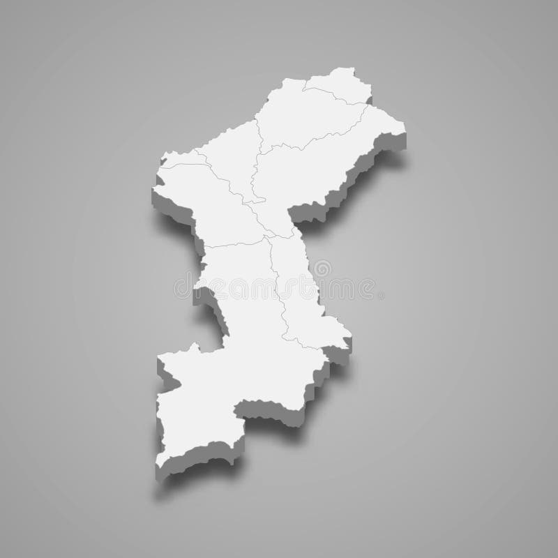 3d Map of Lamphun is a Province of Thailand Stock Illustration ...