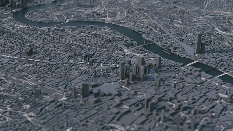 London city 3d map. stock illustration. Illustration of geography ...