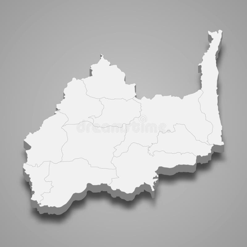3d Map of Lopburi is a Province of Thailand Stock Illustration ...