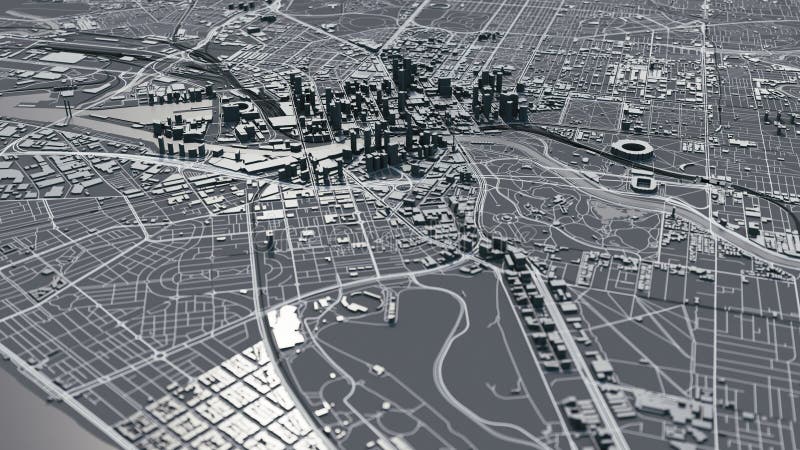 Melbourne city 3d map. stock illustration. Illustration of ...