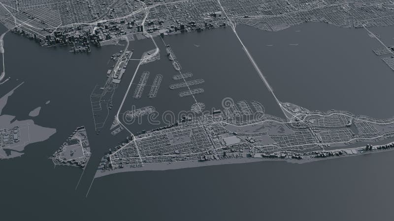 Miami city 3d map. stock illustration. Illustration of travel - 194479323