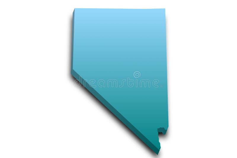 3d Map of Nevada State with Color. United State of America, US, United ...