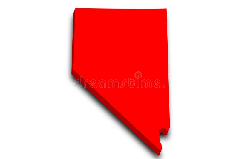 3d Map of Nevada State with Color. United State of America, US, United ...