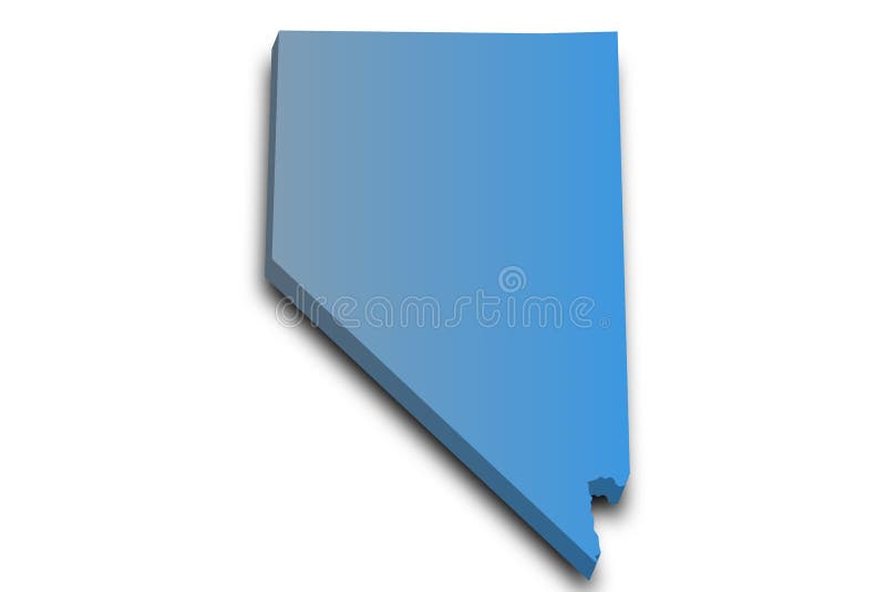 3d Map of Nevada State with Color. United State of America, US, United ...