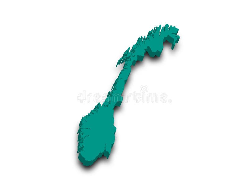 3d Map of Norway Country with Color. Norway Map, Norge, Noreg, No Stock ...